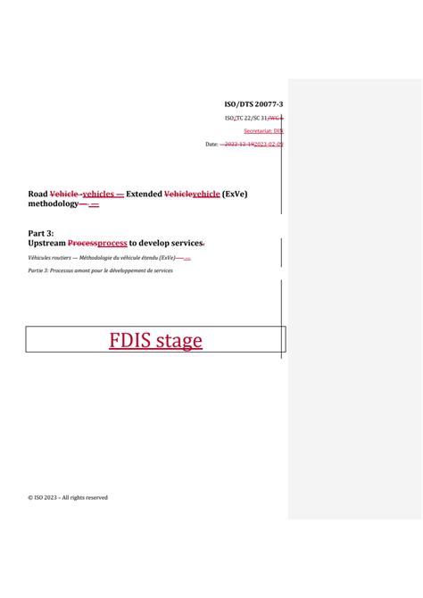 ISO DTS 20077 3 2 Road Vehicles Extended Vehicle ExVe Methodology Part 3 Upstream Process