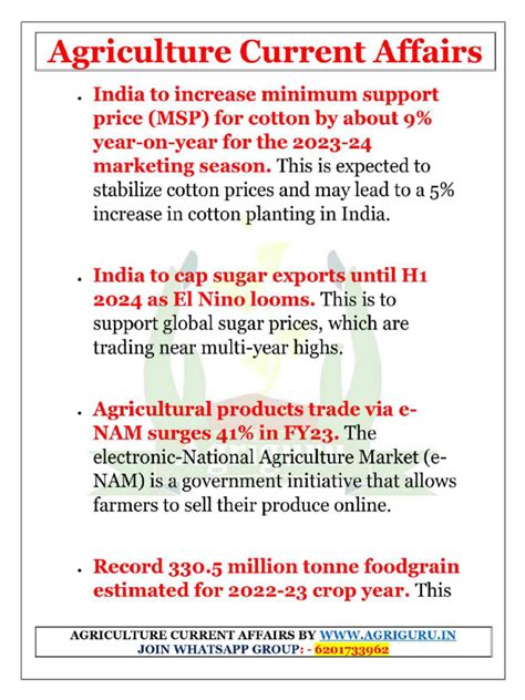Agriculture Current Affairs Pdf
