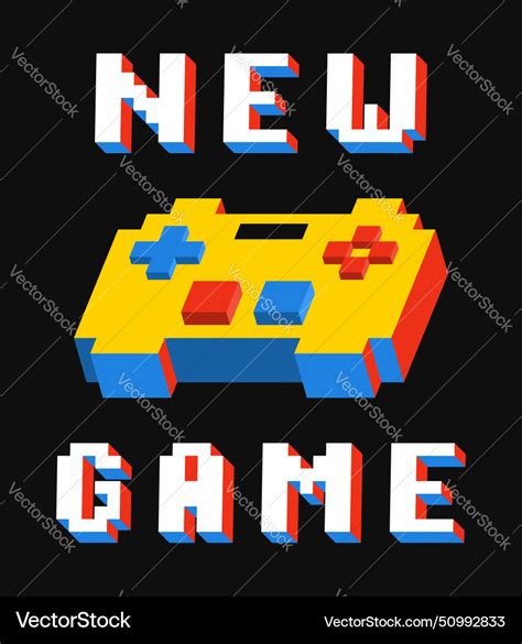 3d Gamepad Made From Pixel Blocks Royalty Free Vector Image
