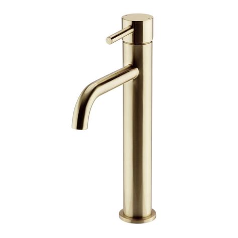 Kartell Ottone Hi Rise Mono Basin Mixer In Brushed Brass Low Price