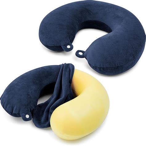 2 Packs Travel Neck Pillow Cover Reusable U Shaped Neck Pillow Washable Soft Smooth