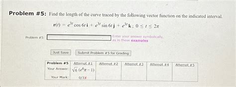 Solved Problem Find The Length Of The Curve Traced By Chegg