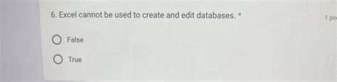 solved excel cannot be used to create and edit databases