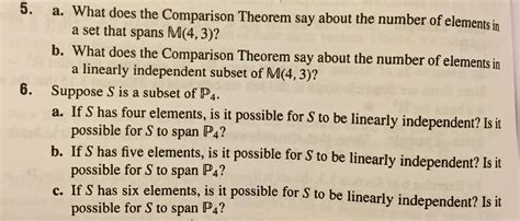 Solved 5 A What Does The Comparison Theorem Say About The