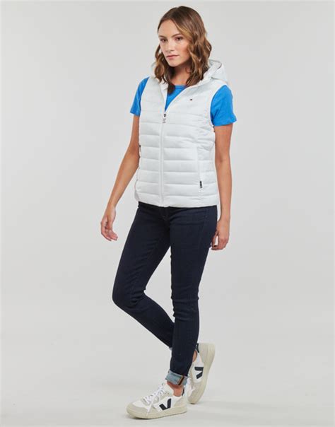 Tommy Hilfiger Lw Padded Global Stripe Vest Biały Bezpłatna Dostawa
