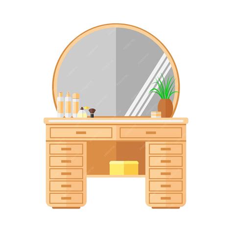 Premium Vector Dressing Table Furniture Isolated Object On A White