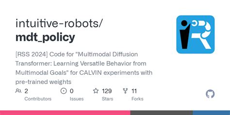 Github Intuitive Robotsmdtpolicy Rss 2024 Code For Multimodal Diffusion Transformer