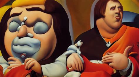 Wallpaper Of Linus Torvalds Painted By Fernando Botero Stable
