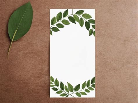 Leaf Menu Card Mockup Design Premium Ai Generated Image