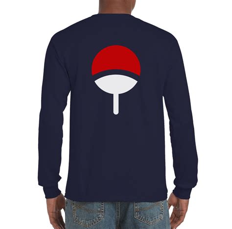 Uchiha Clan Symbol On Back Only Naruto Long Sleeve T Shirt For Men Meh
