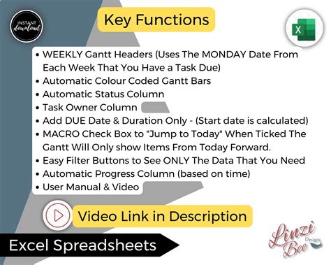 project management template automated gantt chart project tracker