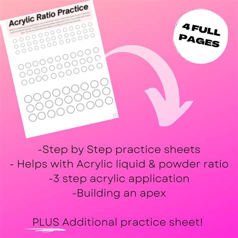 Acrylic Practice Sheets Etsy