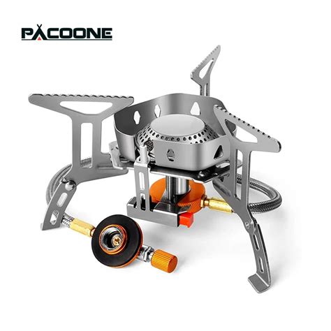 Pacoone 캠핑 방풍 가스 버너 야외 강력한 난로 히터 관광 쿠커 서바이벌 퍼니스 용품 장비 피크닉