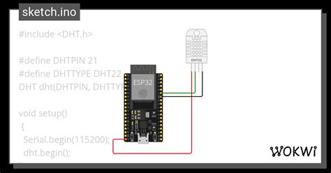 ES32 10 TEMP HUM DHT22 Wokwi ESP32 STM32 Arduino Simulator