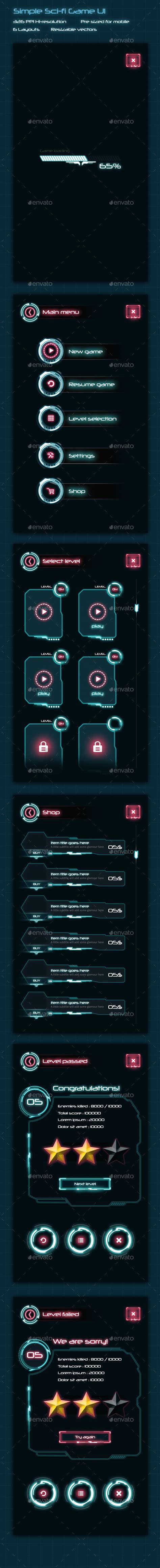 Simple Sci Fi Game Ui By Anchor Point Heshan Graphicriver