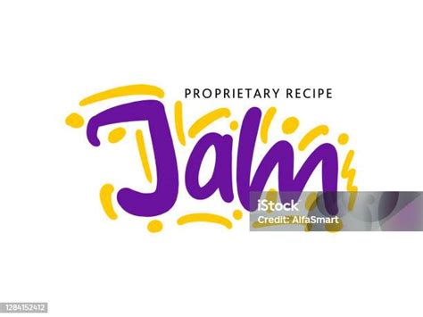 비즈니스 인쇄 및 광고를 위한 잼 레터링 로고 로고에 대한 스톡 벡터 아트 및 기타 이미지 로고 마멀레이드 설탕 조림 류
