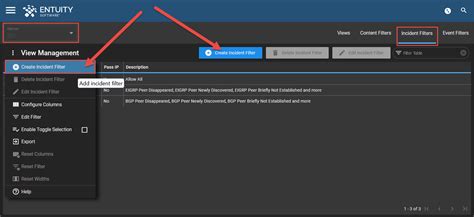 How Do I Manage View Incident Filters And Event Filters Entuity