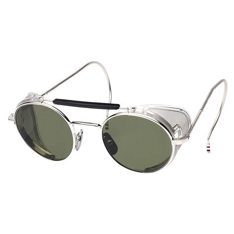 Thom Browne Silver Mesh Side Sunglasses Thom Browne Eyewear Avvenice
