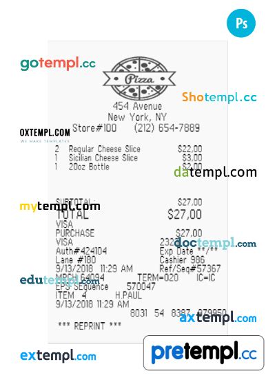 Pizza Receipt Psd Example Pretempl Pizza Receipt Psd Example Pretempl
