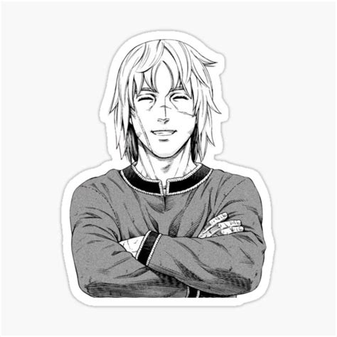 Thorfinn Smiling Manga Sticker For Sale By Weebo Worldd Redbubble