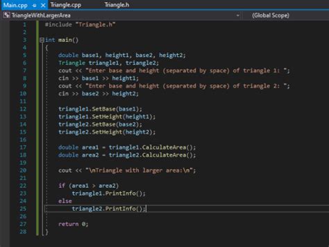 Code In C Given Class Triangle In Files Triangleh And Trianglecpp