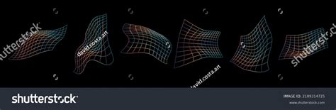 Vector Planes Gradient Lines Grid Curved Stock Vector Royalty Free