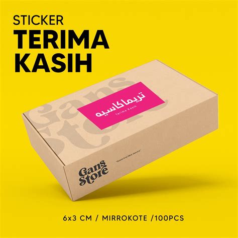 Jawi Thank You Sticker Jawi Sticker Terima Kasih Doorgift Sticker