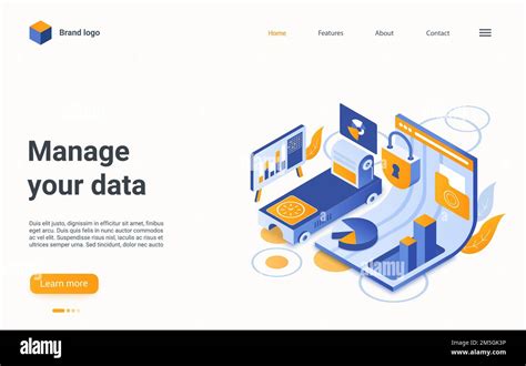Manage Data Concept Isometric Vector Illustration Cartoon 3d Database