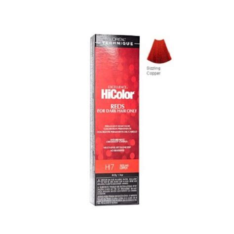 H7 Sizzling Copper Loreal Excellence Hicolor Reds For Dark Hair Only