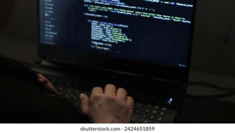 Closeup Coding On Screen Woman Hands Stock Photo 2424651861 | Shutterstock