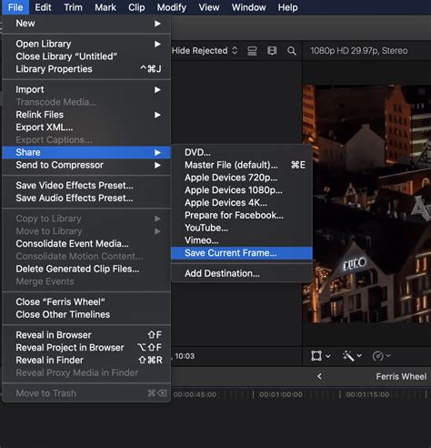 How To Export In Final Cut Pro W Screenshots