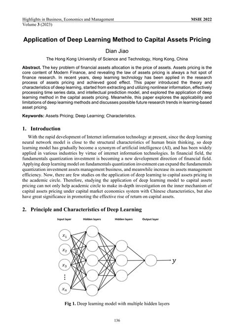 PDF Application Of Deep Learning Method To Capital Assets Pricing