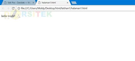 Belajar Html Dasar Bagian 2 Membuat Hello World Asdar Id