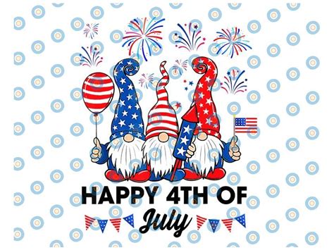 Happy 4th Of July Gnomes Png Sublimation Design Independence Day Png