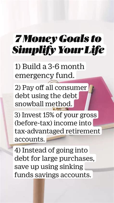 7 Money Goals To Simplify Your Life Artofit