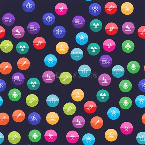 Circle Icons Science Seamless Pattern Stock Vector Illustration Of