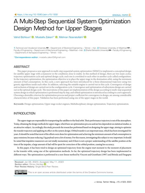 Pdf A Multi Step Sequential System Optimization Design Method For