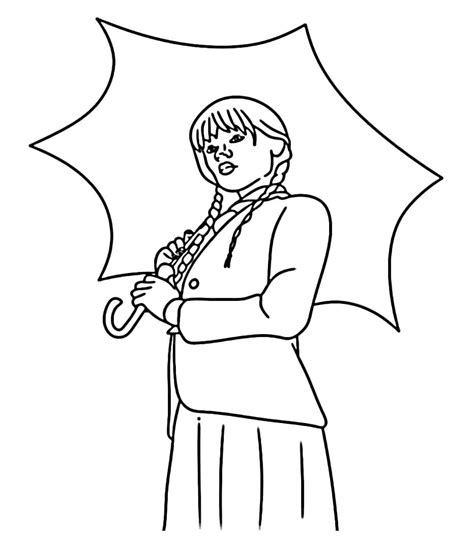 Wednesday Addams Coloring Pages Coloringlib