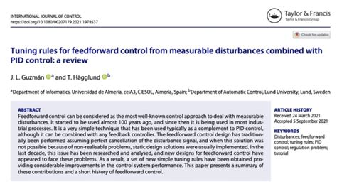 why tuning rules for feedforward control for measurable disturbances