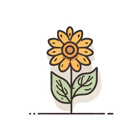 흰색 바탕에 해바라기 라인 아이콘 벡터 흰색 바탕에 해바라기 반을 묘사한 직계 아이콘 플랫 아이콘 및 드리블에 의한 벡터