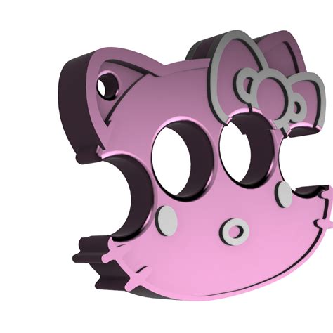 Stl File Finger Knuckle Duster Brass Knuckles Hello Kitty Stylish 👋 ・3d