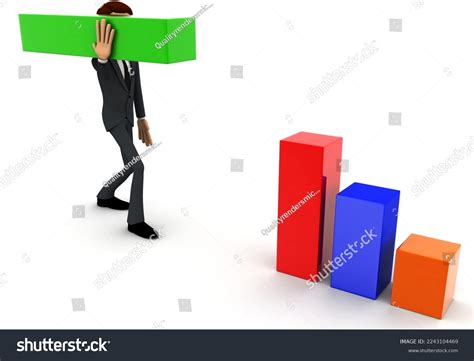 D Man Building Bar Graph Long Stock Illustration Shutterstock