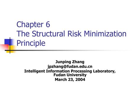Ppt Chapter 6 The Structural Risk Minimization Principle Powerpoint Presentation Id758582