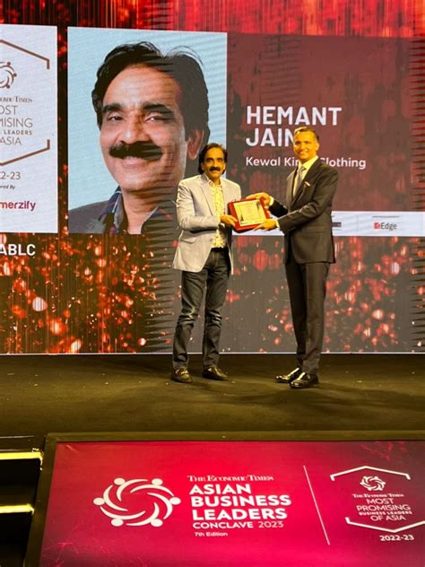 Hemant Jain Joint Managing Director Kkcl Felicitated Under The ‘the Economic Times Most