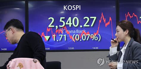 코스피 7거래일 연속 하락 마감 연합뉴스