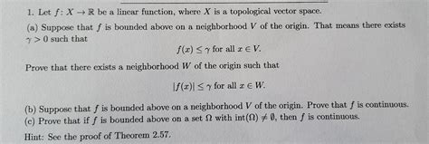 Solved Let F X R Be A Linear Function Where X Is A Chegg