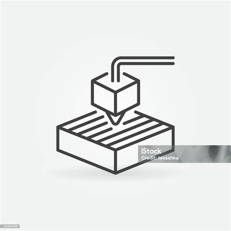 3d 프린터 압출기 및 큐브 벡터 개념 개요 아이콘 또는 기호 0명에 대한 스톡 벡터 아트 및 기타 이미지 0명 3차원