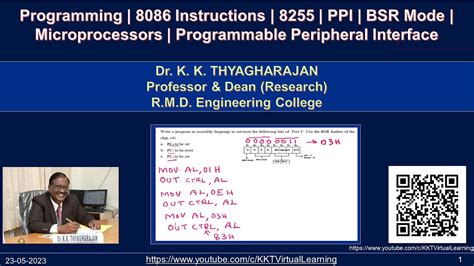 8255 Bsr Mode Ppi Programming 8086 Instructions Microprocessors Youtube