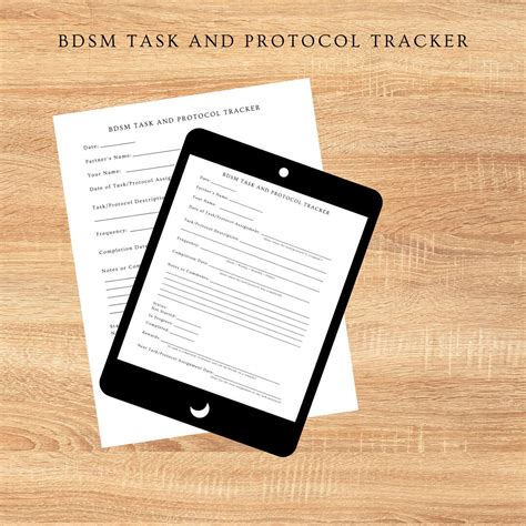 BDSM Task And Protocol Tracker BDSM Worksheet BDSM Template Bdsm Printable Etsy