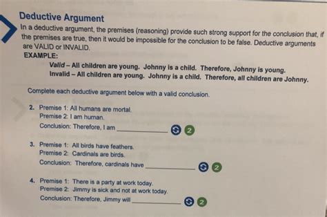 Solved Deductive Argument In A Deductive Argument The Chegg